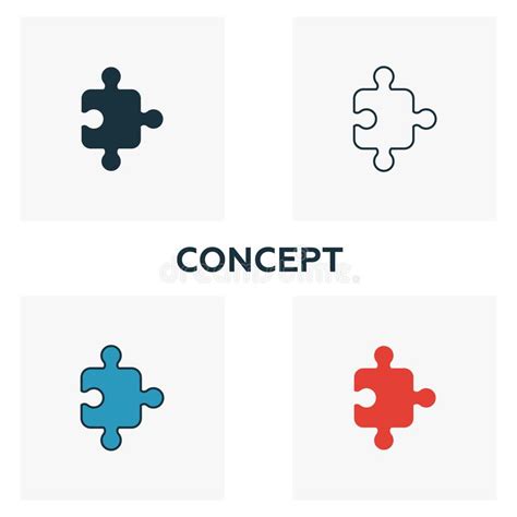 Concept Icon Set Four Elements In Diferent Styles From Business Icons