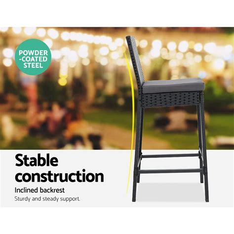 Gardeon 5 Piece Outdoor Bar Set Patio Dining Chairs Wicker Table
