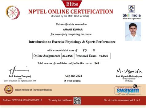 Nptel Certificate Amant Kumar