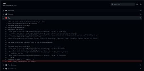 Github Actions Download Jobs Failed Issue 250 SignTools SignTools GitHub