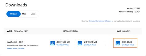 download in angular installation and upgrade component syncfusion