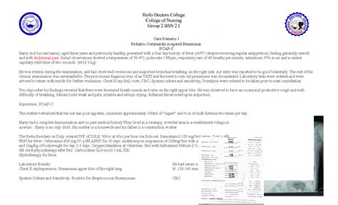 Case Scenario 1 Pcap Ncp Case Scenario 1 Pediatric Community Acquired