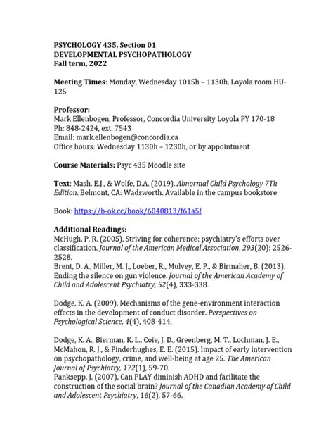 psyc 435 syllabus pdf psychopathology mental disorder