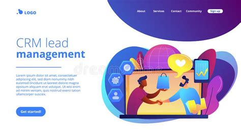 Customer Relationship Management App Interface Template Stock Vector