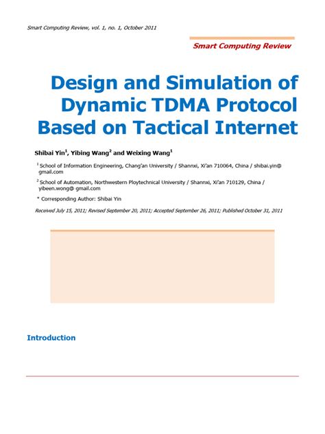 Design And Simulation Of Dynamic Tdma Protocol Based On Tactical