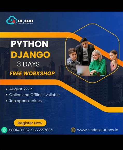 Clado Hr On Linkedin Join Us For The Free Python Django 3 Days Free