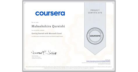 Excel Learningjourney Skilldevelopment Coursera Mubashshira Qureishi