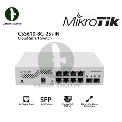 MikroTik Cloud Smart Switch CSS610 8G 2S IN Eight 1G Ethernet Ports And Two SFP Ports For 10G