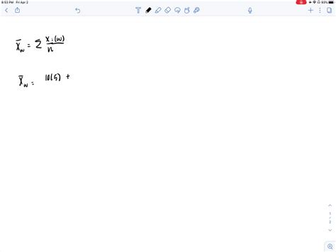 SOLVED Basic Computation Weighted Average Find The Weighted Average Of A Data Set Where 10 Has