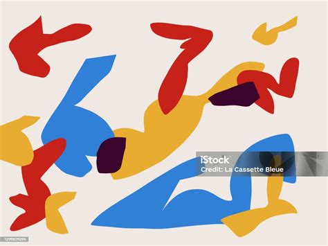 추상 미술 인쇄 트렌디 한 모양꽃 디자인 패션과 미니멀 한 현대 미술 인쇄 예술 제품 포스터 및 섬유용 마티스와 바우하우스 의