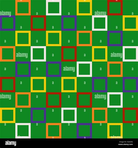 Seamless Check Grid Linear Pattern In Festive Xmas And New Year Colors Square Block Tile And