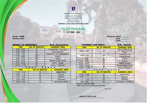 Matatag Class Program Grade 5 And 6 Edited Docx