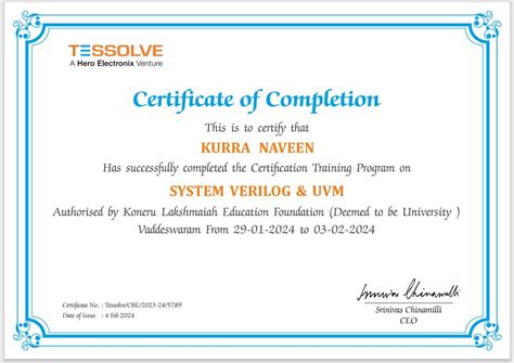 Kurra Naveen On Linkedin Systemverilog Uvm Certification Verification Semiconductor