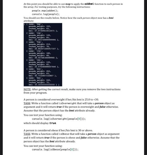 Solved Javascript Map And Filter Follow The Instructions To