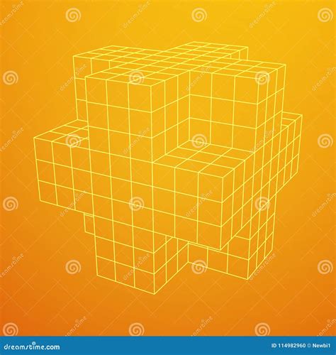 Wireframe Necker Cube Stock Vector Illustration Of Geometrical