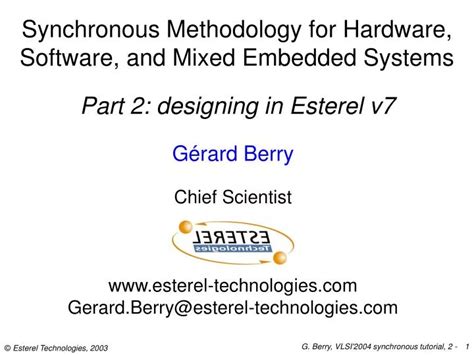 Ppt Synchronous Methodology For Hardware Software And Mixed Embedded Systems Powerpoint