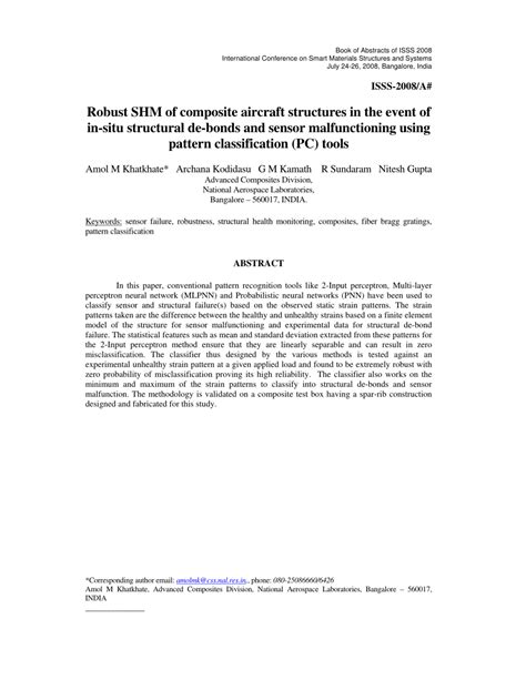 Pdf Robust Shm Of Composite Aircraft Structures In The Event Of In