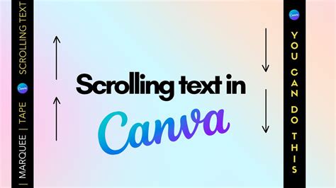 Quick Marquee Style Scrolling Text Tape Animation In Canva Youtube