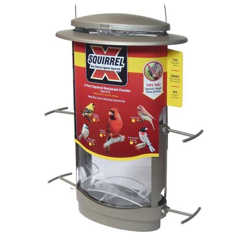 More Birds Squirrel X X4 Squirrel Resistant Bird Feeder With 4 Spring Loaded Perches 11 Squ X