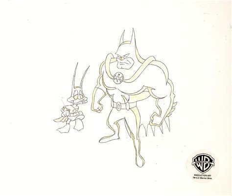 Tiny Toons Original Production Drawing Batduck And Batman Looney Tunes Characters Comic