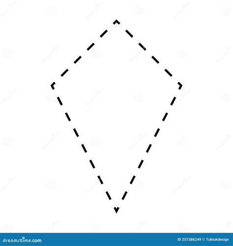 Kite Symbol Dashed Shape Vector Icon For Creative Graphic Design Ui Element In A Pictogram Stock