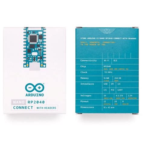 Buy Arduino Nano Rp2040 Connect With Headers Ard Abx00053 Arduino Ag