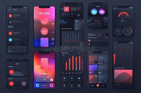 Toolkit Ui Ux Scene Creator Mobile Application Design Stock