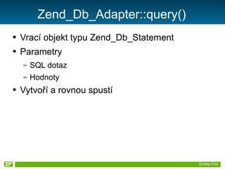 Zend Db Statement A Zend Db Profiler PPT