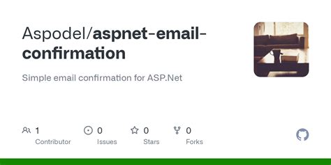 Github Aspodelaspnet Email Confirmation Simple Email Confirmation