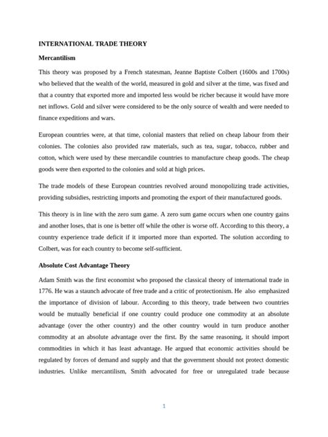 International Trade Theory Pdf