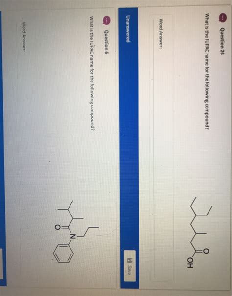 Solved Question What Is The IUPAC Name For The Following Chegg Com