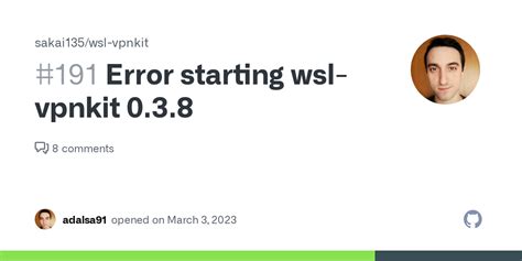 Error Starting Wsl Vpnkit 0 3 8 · Issue 191 · Sakai135 Wsl Vpnkit · Github