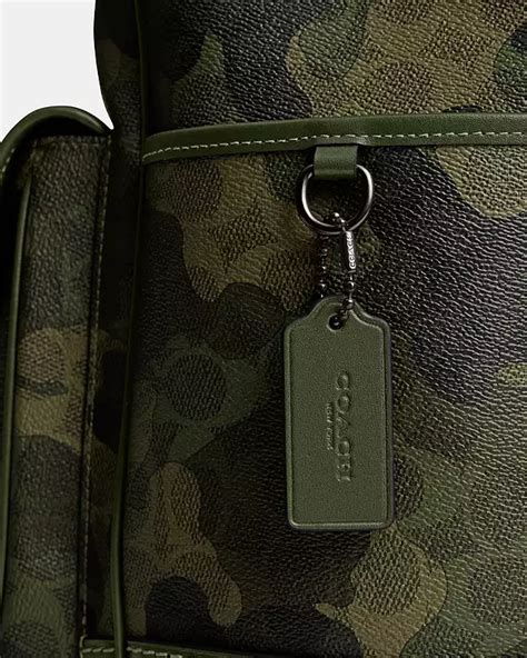 Coach® League Flap Backpack In Signature Camo Print