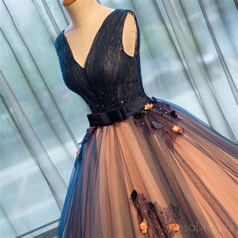 Deep V Neckline Ball Gown Lace Long Evening Prom Dresses Popular Chea