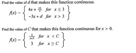 Solved Find The Value Of D That Makes This Function