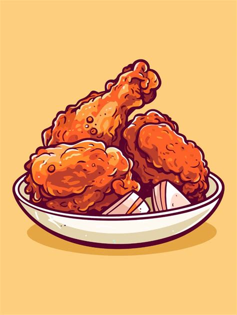 Premium Vector Fried Chicken Vector Illustration Clean Line And Cool