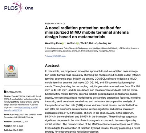 Microwave News Novel Radiation Protection Method For Mimo Mobile Terminal