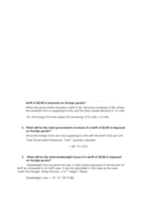 SOLUTION Tariff Assignment Economics Studypool