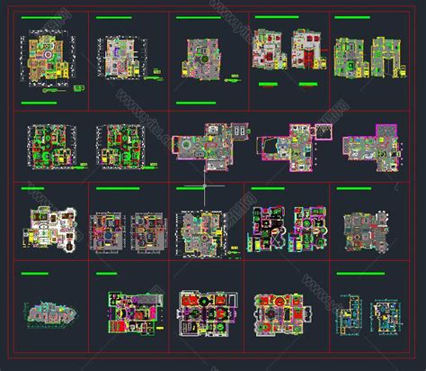 别墅套房平面方案cad施工图，别墅施工图纸下载 素材下载 易图网cad设计图纸库