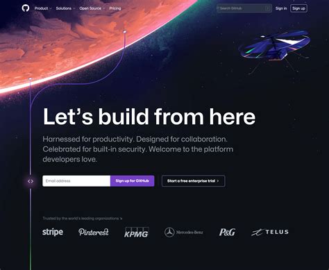 Github Home Page Section Hero Hero Section Design Design