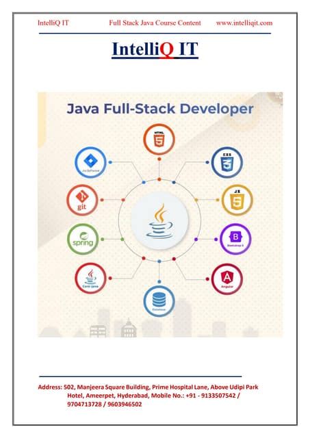 Java Full Stack Developer Training Curriculum Pdf