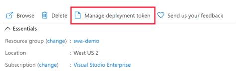 在 Azure Static Web Apps 中重設部署權杖 Microsoft Learn