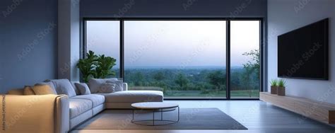 Smart Window With Dynamic Tinting Controlled By Ai Adjusting Light Levels In A Modern Home