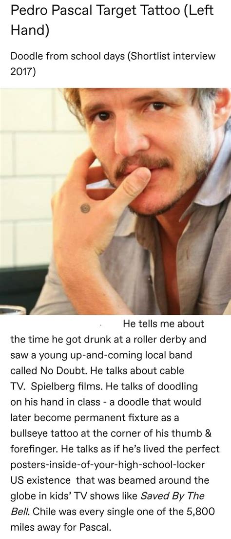 Pedro Pascals Target Hand Tattoo Meanings And Significance Pedropascal