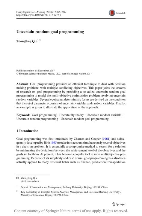 Uncertain Random Goal Programming