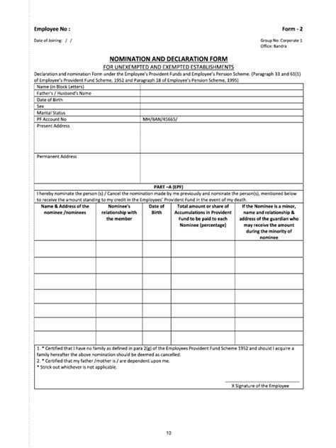 Form 2 Nomination And Declaration Pdf