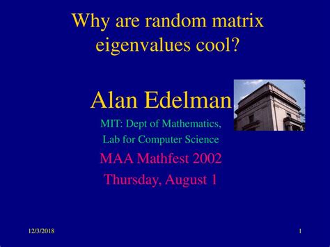 why are random matrix eigenvalues cool ppt download