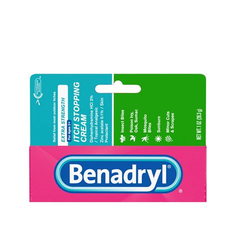 Benadryl Itch Relief Cream Topical Analgesic 1 Oz