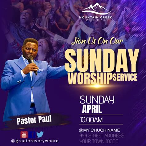 Plantilla De Sunday Service Template Postermywall