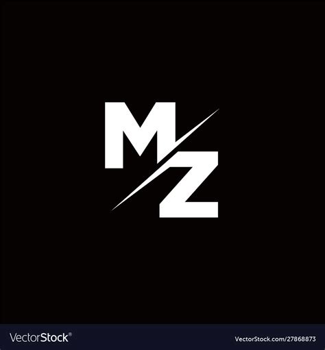 Mz Logo Letter Monogram Slash With Modern Vector Image